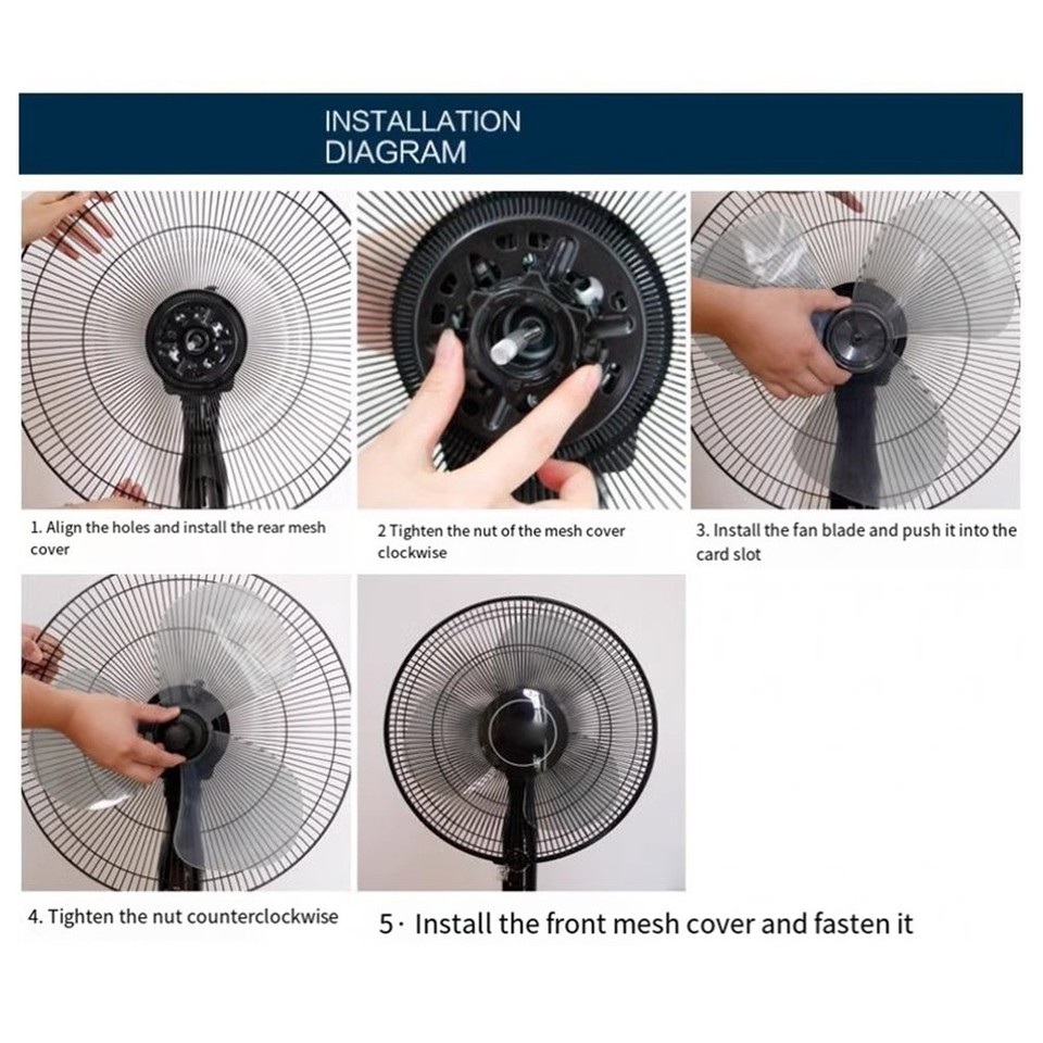 Hassle Cleaning with Easy to Disassemble Fan Blade Holder 16 Inch ...