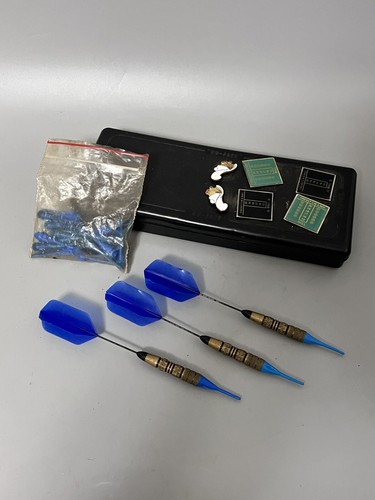 Vintage Darts w/ NU-PACK Case Ornate Brass Barrel Competition Enamel ...