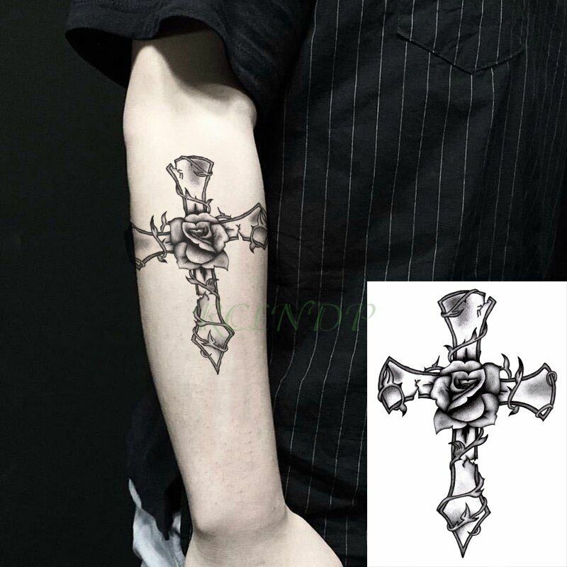 Finger Cross Tattoo