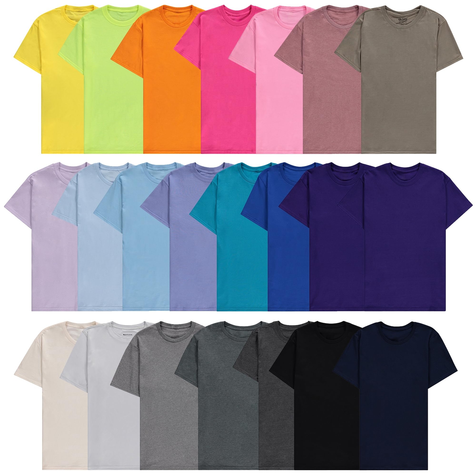 60 Pack of Bulk Men Cotton Crew Tshirt Assorted Wholesale Short Sleeve ...