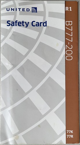 United Airlines Safety Card - Boeing 777-200 - 2018 - R1 - 77K/77R | eBay