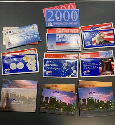 Lot 2000-2009 Decade 10 Uncirculated Mint Sets in Original Mint ...