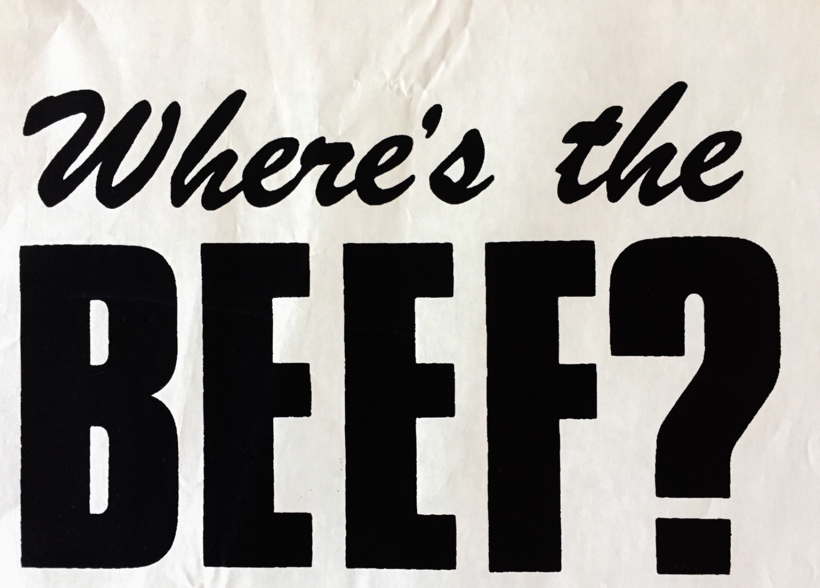 VTG 80s WHERES IS THE BEEF mtv pop culture Wendys hamburger TV T-shirt ...