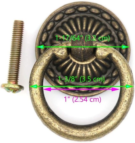 LXZ 10 PCs Vintage Antique Brass Ring Pulls Handles for Medium, | eBay