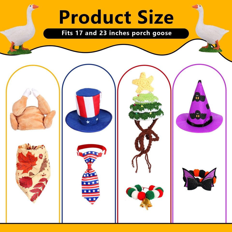 4 Sets Holiday Porch Goose Outfits, Halloween Fall Thanksgiving Day ...