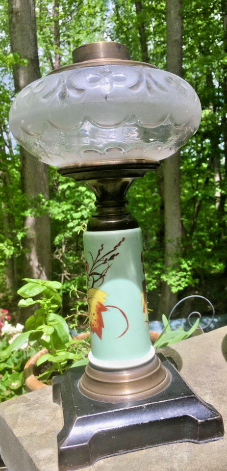 Antique EAPG Glass Composite Lamp Collar "Pat'd Apr 11th 1876." | eBay