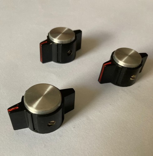 Pointer Knobs for Guitar or Electronics - Black with Red Line - Set of ...