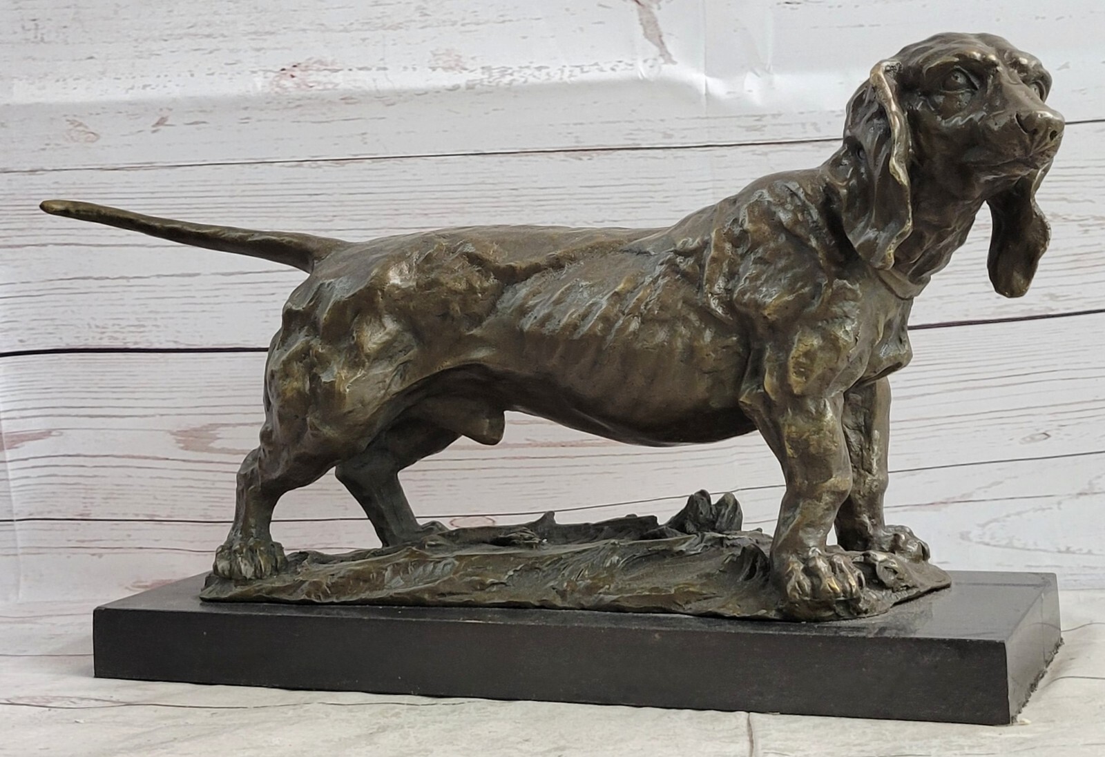 Art Deco Bronze Sculpture Statue Basset Bloodhound Hound Dog Sleuth ...