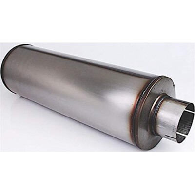 HEAVY DUTY DIESEL MUFFLER ALUMINIZED STEEL 4" IN/OUT 7" ROUND DIAMETER ...