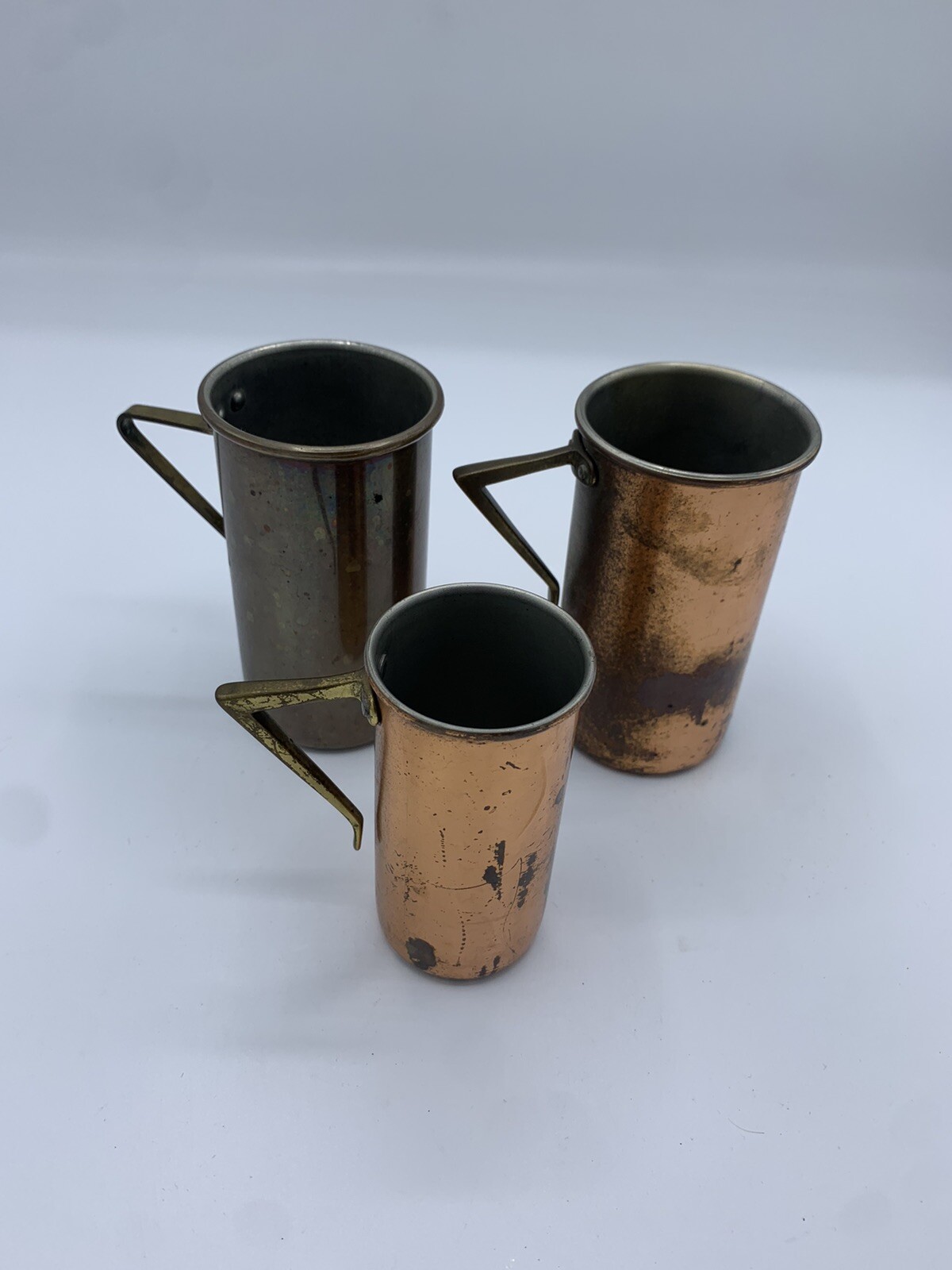 Vintage copper cups Set Of 3 And 1 Tin Mug | eBay