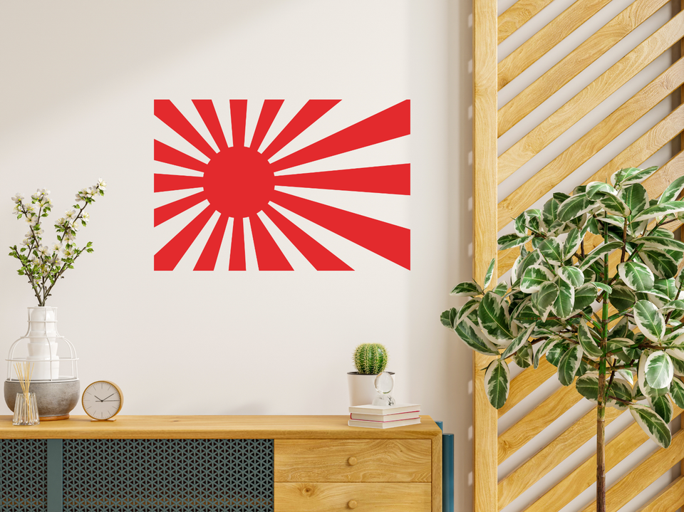 Rising Sun Flag Car Bonnet Sticker Vinyl Graphic Decal Camper Wall Art ...