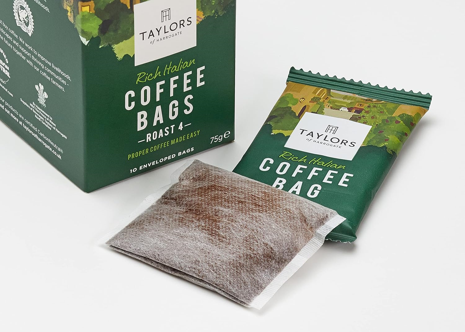 Taylors of Harrogate Rich Italian Coffee Bags 10 Enveloped Bags Per ...