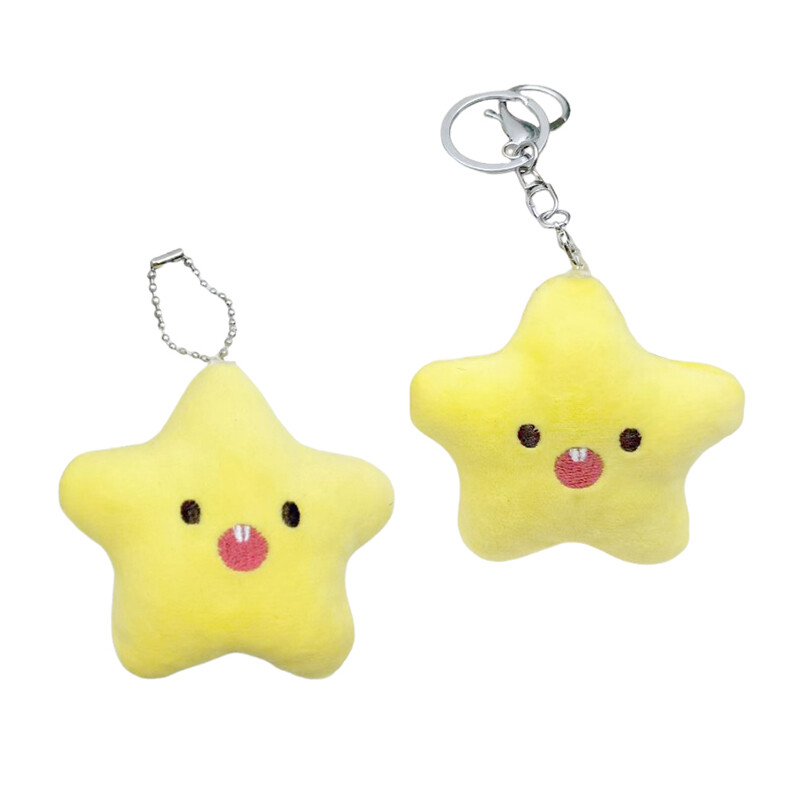 Star Plush Pendant Mobile Phone Keyring Pendant Squeak Keychain Bag ...
