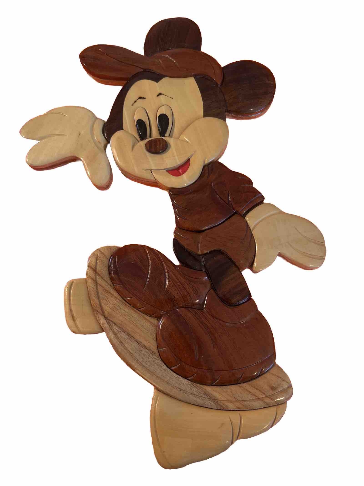 Z8 Wooden Intarsia Mickey Mouse 15" Disney Art Plaque Picture Figure ...