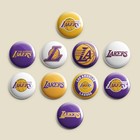 LOS ANGELES LAKERS - 1" pinback button set of 10 - NBA basketball pins ...