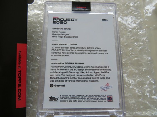 2020 Topps Project 2020 - 1955 Topps Sophia Chang #204 Sandy Koufax for ...