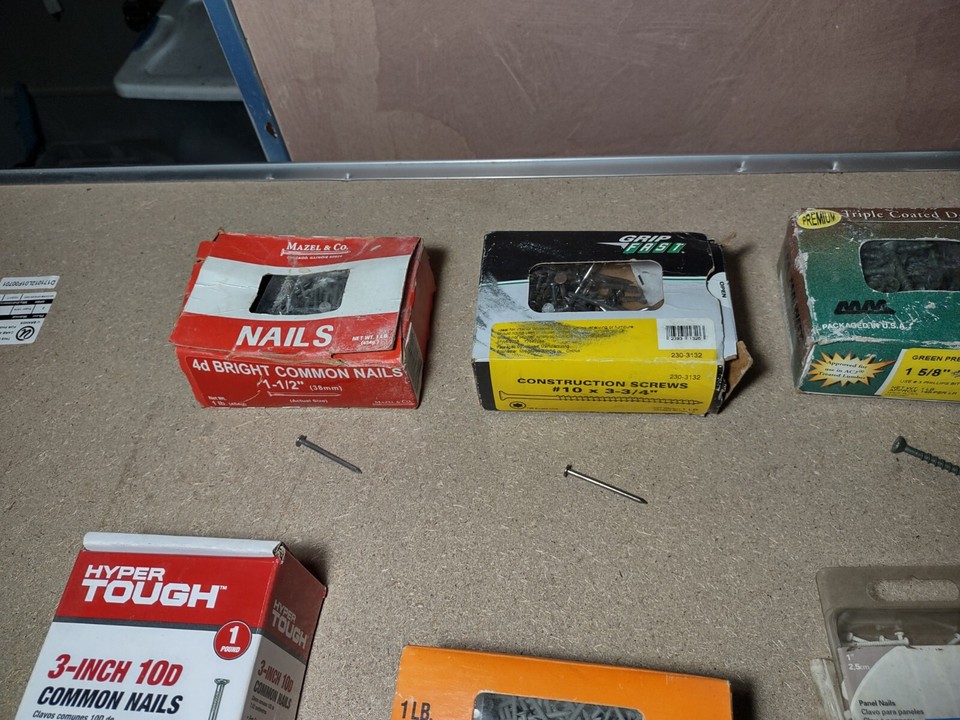 Junk Drawer Boxes Of Steel Nails- Lot Most Are Almost Full Boxes New | eBay