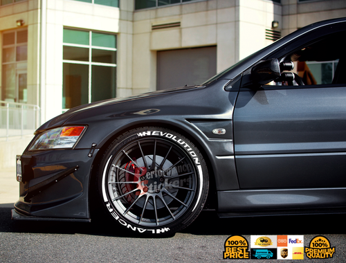 Tire Lettering EVOLUTION LANCER Decal Sticker 1.00" SET fit 15"-20"FAST ...