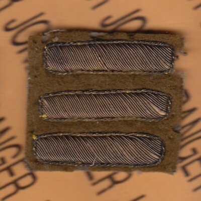US Army WWII Combat Service Stripes 3 Bar 18 months Bullion ~1.5" patch ...