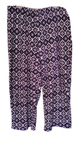Laura Scott Pant Women Pajama Fleece Plush Purple Elastic Stretch Pull ...