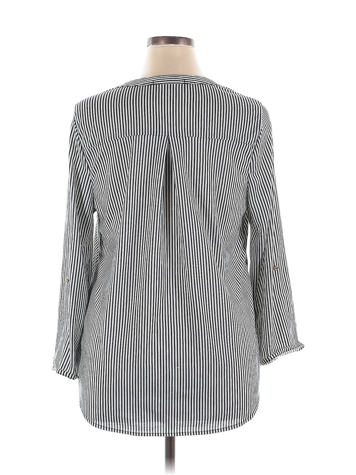 Always Indigo Women Gray 3/4 Sleeve Blouse 1X Plus | eBay