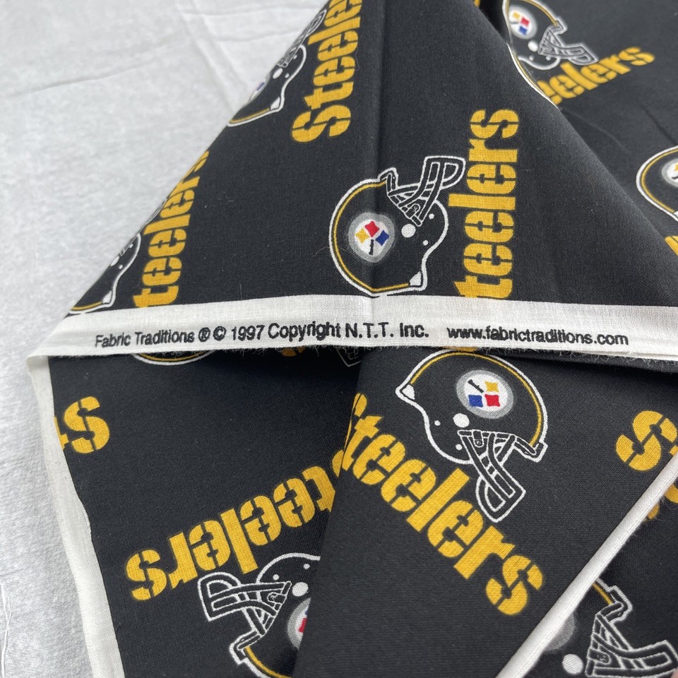Pittsburgh Steelers Helmet Logo Pattern NFL Cotton Fabric 2 Yard 60"W ...