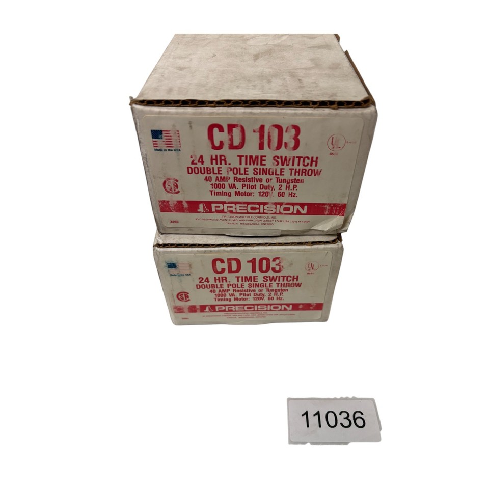 Precision CD103 24 Hour Time Switch DPST 40Amp 120V 60Hz Mechanical ...