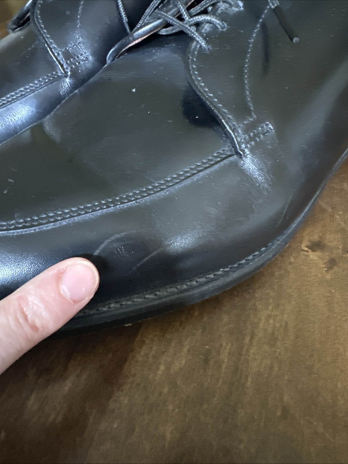 Allen Edmonds Mens Black Delray Split Toe Size 13 E Lace Up Made in USA ...