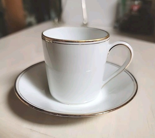 Charles Field Haviland Limoges White Demitasse Cup & Saucer Gold Rim ...