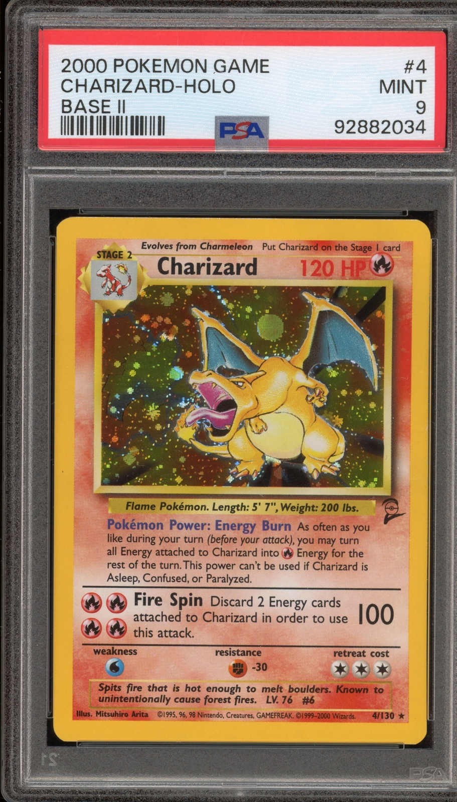 Pokemon Charizard Base Set 2 Holo Rare #4 PSA 9 Mint | eBay