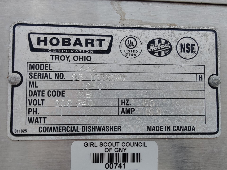 HOBART CORPORATION C44A COMMERCIAL DISHWASHER | eBay