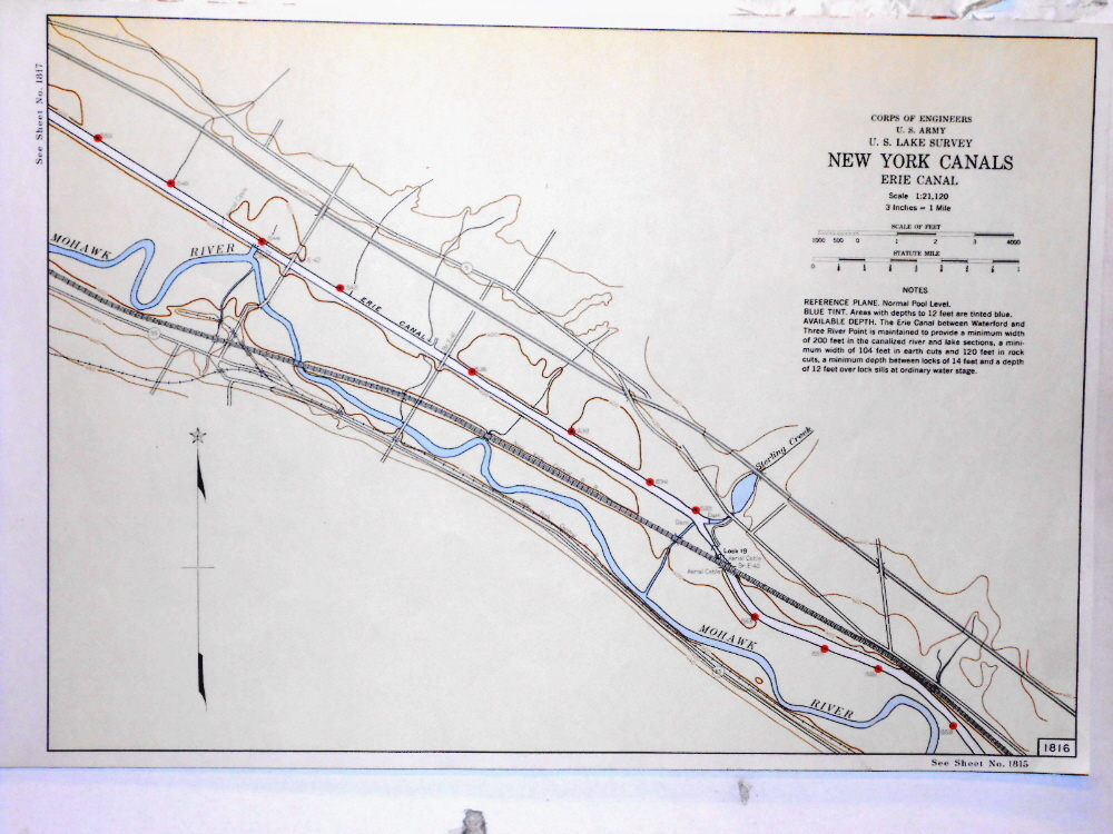 Color Map Erie Canal Utica Lock 19 New York U.S. Army Corp of Engineers ...