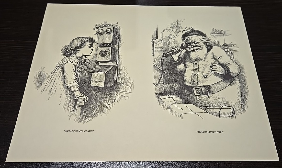 Christmas Drawings Of Thomas Nast 1970 Print Santa Claus 11 x 14 | eBay