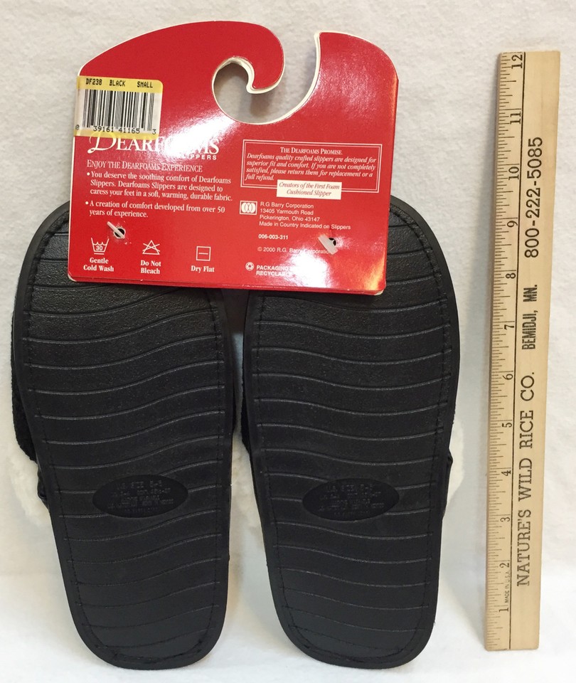 Slippers Slip On Scuff Clog Rubber Sole Dearfoams Size Small Black Red ...