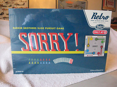 Sorry! Retro Series Board Game 1958 Edition By Hasbro~New & Factory ...