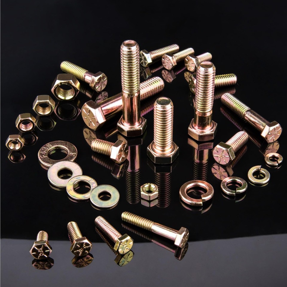 772PCS Grade 8 Bolt Assortment Kit, Heavy Duty Bolts and Nuts Kit, 1/4 ...