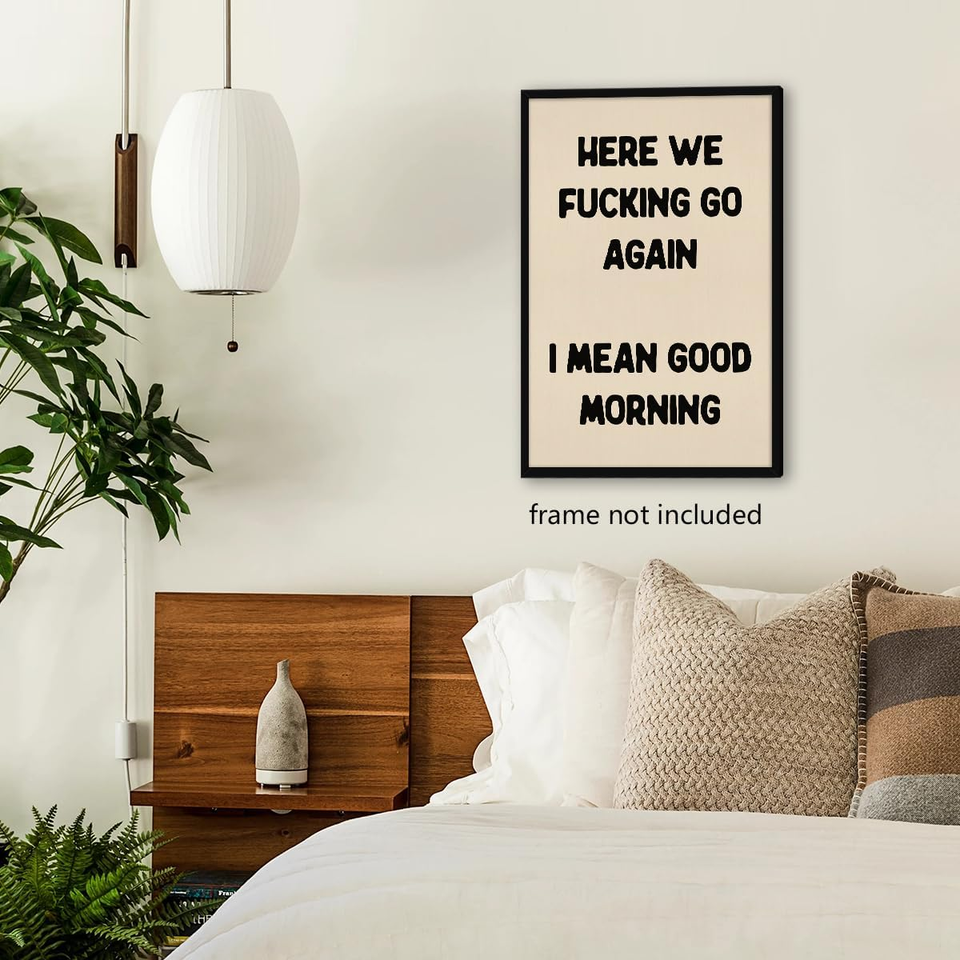 Funny Kitchen Quote Wall Art, Black Beige Wall Art, Typography Poster ...