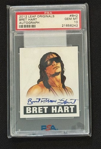 PSA 10 Bret Hitman Hart AUTO 2012 Leaf Originals Autograph WWWF WWE ...
