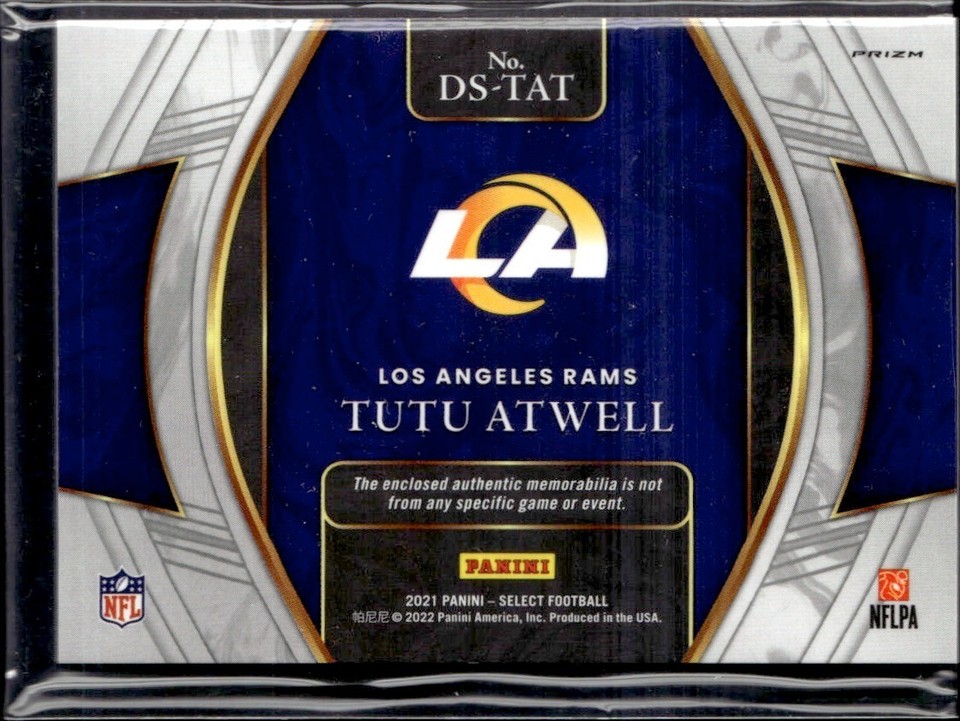 2021 Panini Select Draft Selections Memorabilia Tutu Atwell MEM Prizm ...