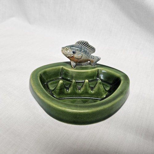 Vintage Rosemeade Bluegill fish ashtray North Dakota Pottery Green | eBay