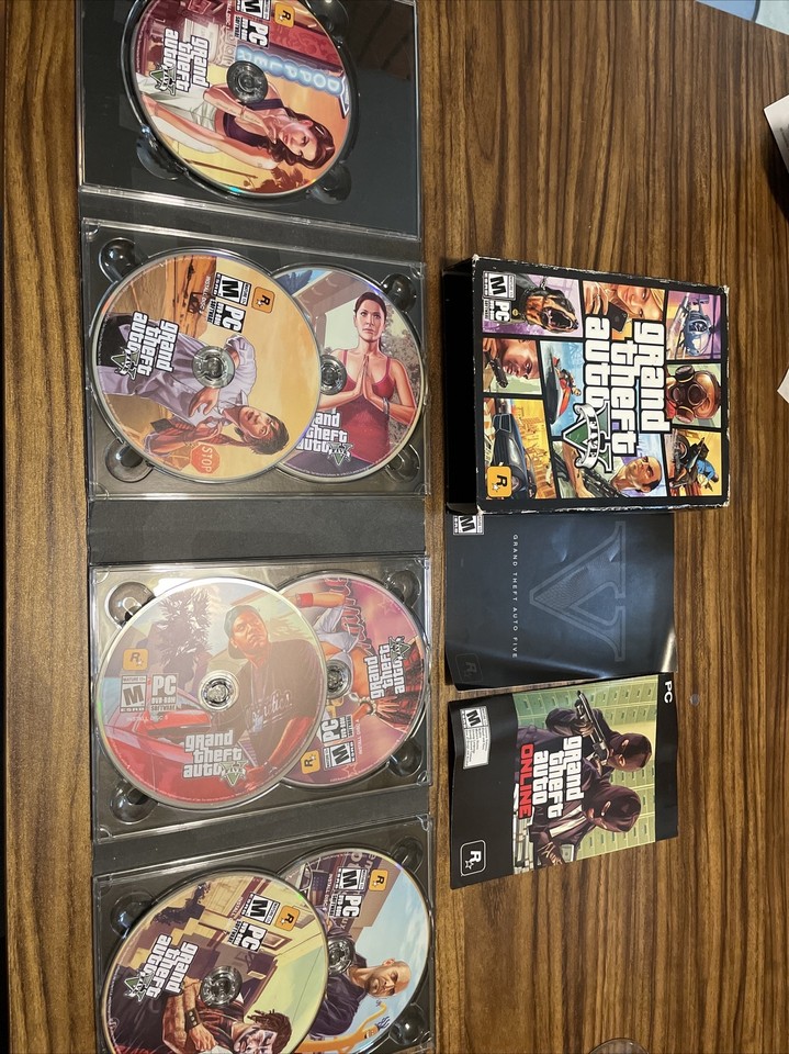 Grand Theft Auto V Five GTA FIVE (5) for PC DVD-ROM 7 Discs ...
