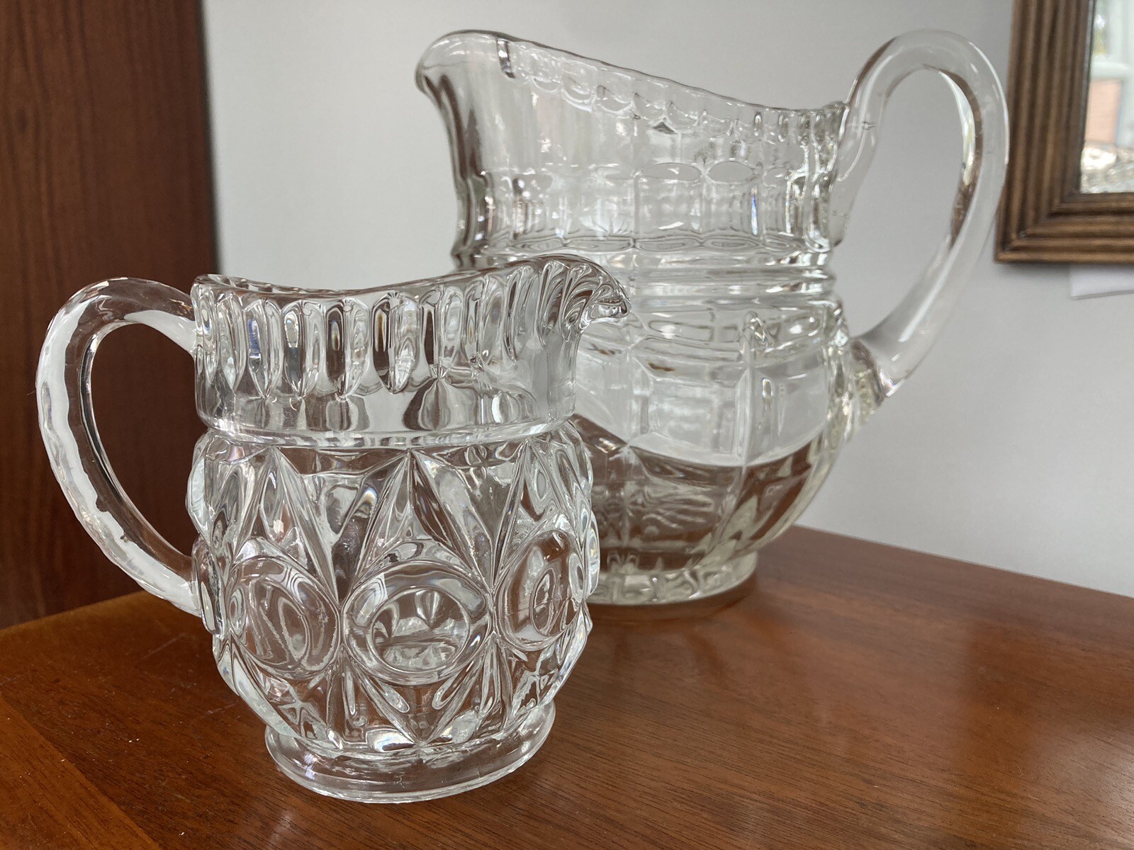 2 JUGS £7.99 LARGE GLASS WATER JUG & SMALL JUG | eBay UK