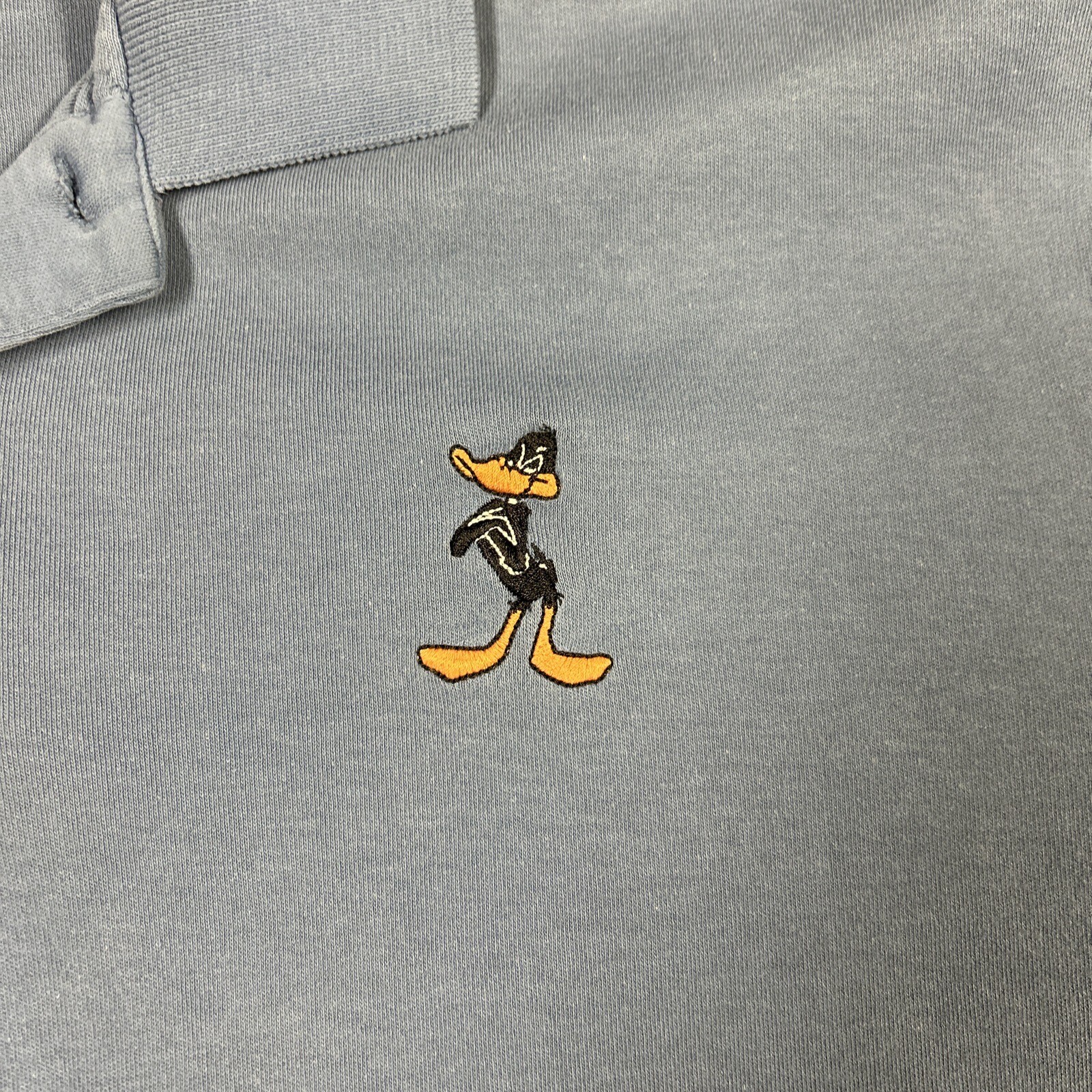 Daffy Duck Polo Shirt Looney Tunes Classic Blue Mens … - Gem