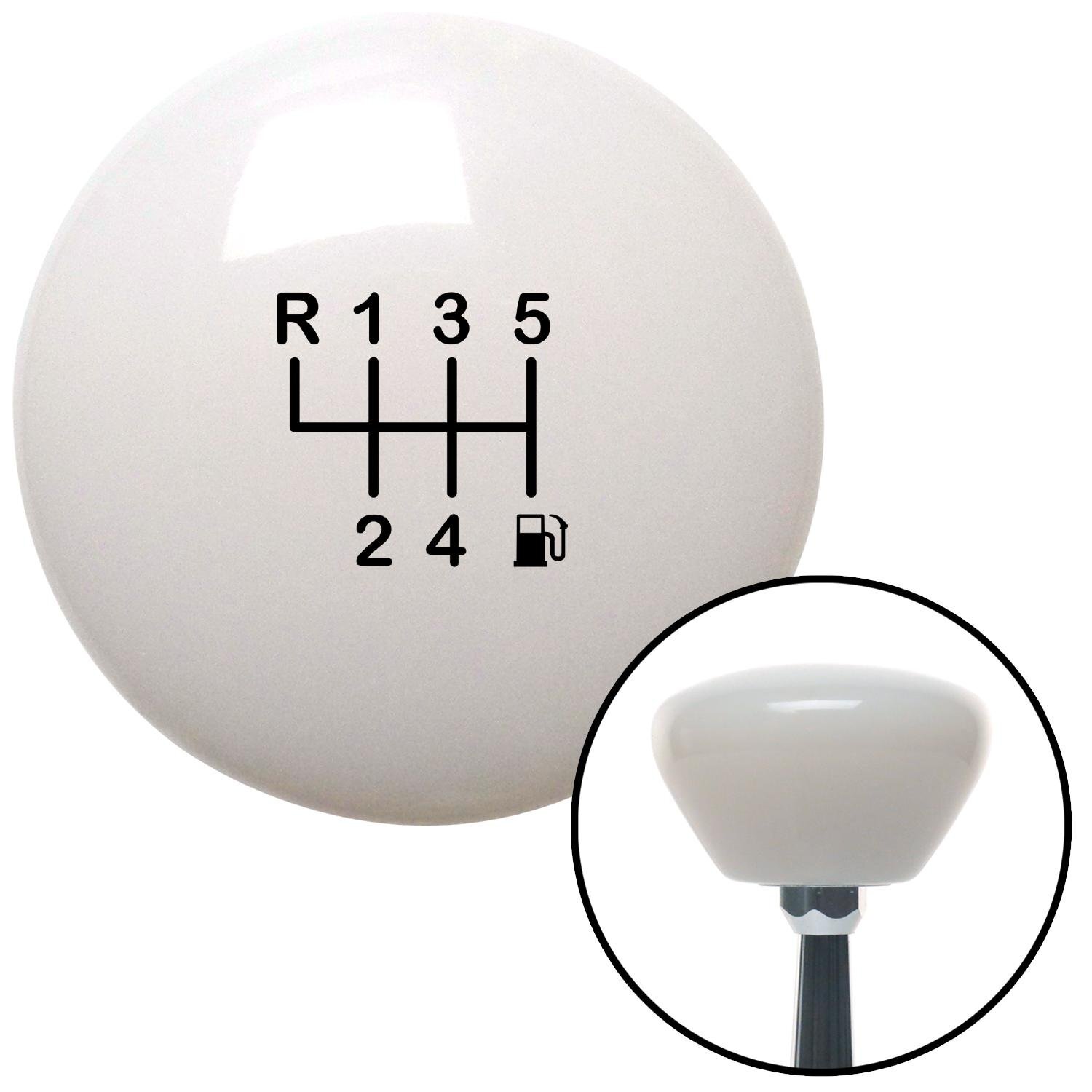 Black 6 Speed Shift Pattern - Gas 20 White Retro Shift Knob w/ M16x1.5 ...