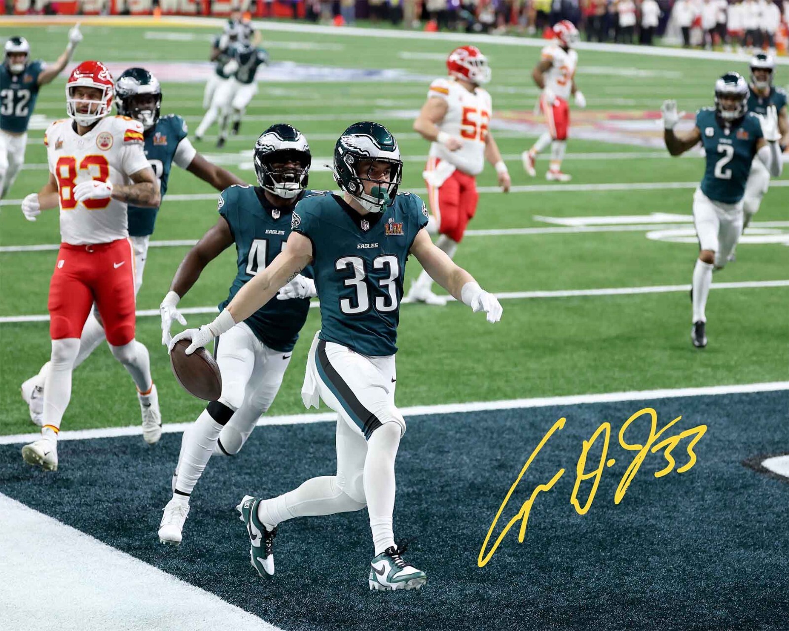 Cooper dejean pick six 8x10 11x14 18x24 Photo Reprint auto eagles 6 int ...