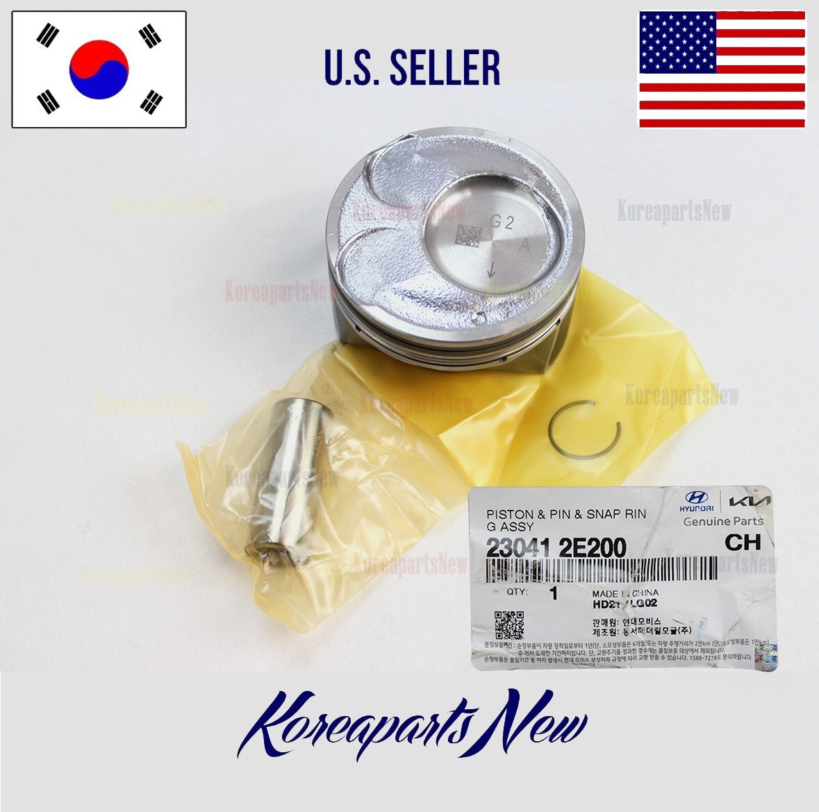 2.0L ENGINE PISTON & PIN & RING 1pc⭐OEM⭐ 230412E200 ELANTRA FORTE SOUL ...