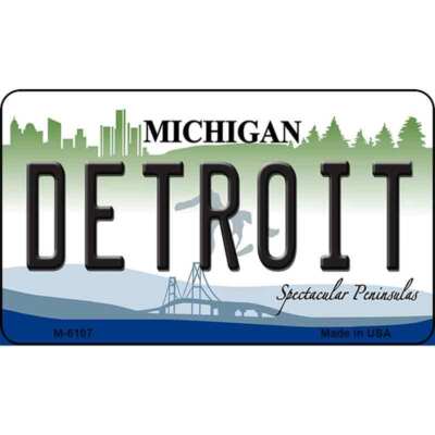 Detroit Michigan State License Plate Tag Novelty Magnet M-6107 | eBay