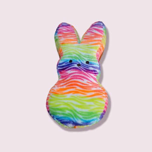 Peeps Plush Easter Bunny Neon Rainbow Multi-Color Tie Dye 17" Stuffed ...