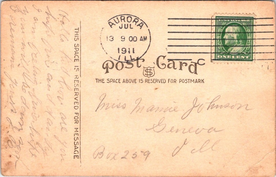 1911, Fox Street and Broadway, AURORA, Illinois Postcard | eBay