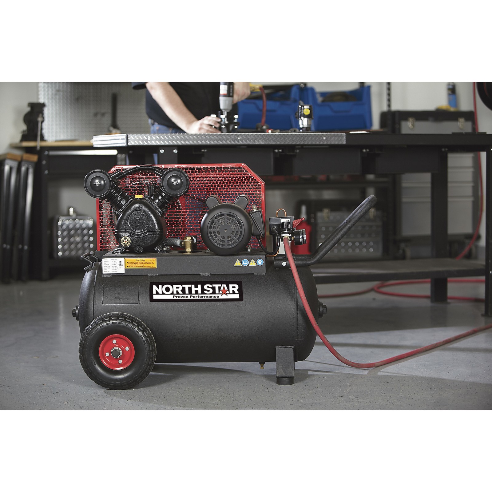 NorthStar Single-Stage Portable Electric Air Compressor, 2 HP, 20 ...